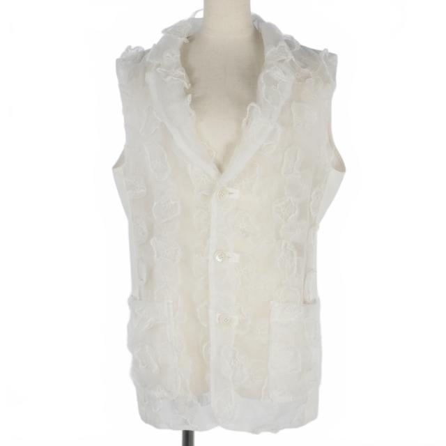 【中古】コムデギャルソン COMME des GARCONS tao 22SS チュール ドッキングベスト ノースリーブ  M 白 ホワイト