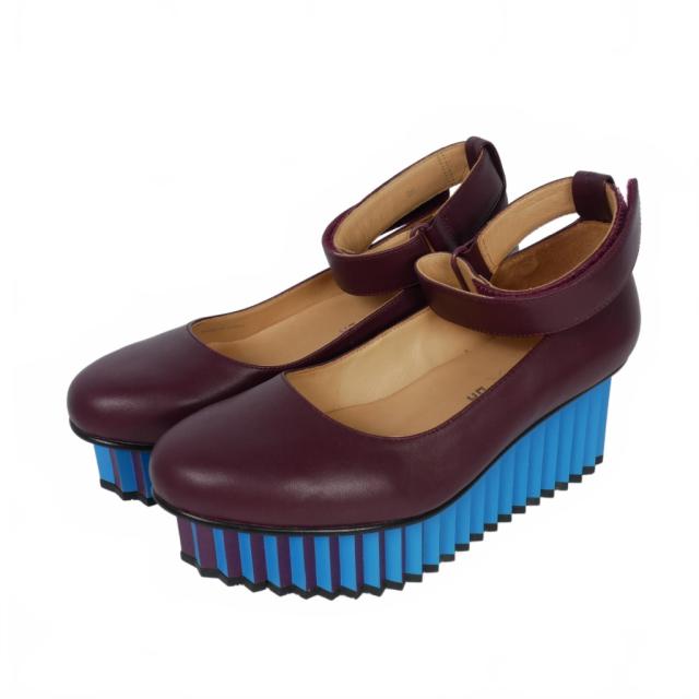 【中古】ユナイテッドヌード UNITED NUDE × ISSEY MIYAKE イッセイミヤケ WAVE ベルテッドシューズ パンプス