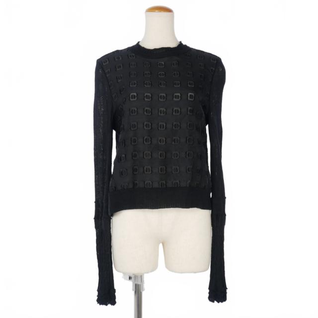 【中古】マメクロゴウチ  Mame Kurogouchi 20AW フローラルカット ジャガード トップス ニット カットソー サイズ1 黒