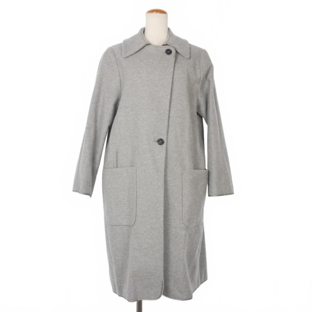 【中古】メゾンマルジェラ Maison Margiela 2WAY ノーカラー ウールコート カシミヤ混 36 グレー S51AA0094