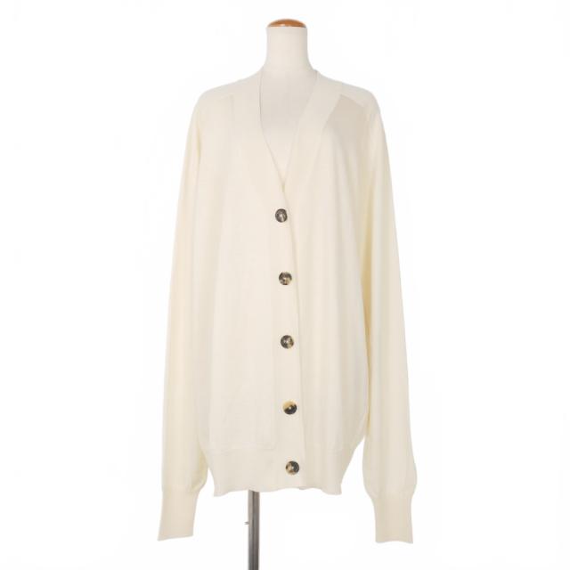 【中古】メゾンマルジェラ Maison Margiela オーバーサイズ ロング カーディガン ニット S アイボリー 白 S51HA0901
