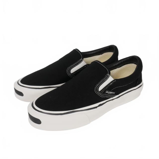 【中古】未使用品 カミヤ KAMIYA CORNELL コーネル ヴァルカナイズ スリッポン スニーカー 41 黒 ブラック G14FW701