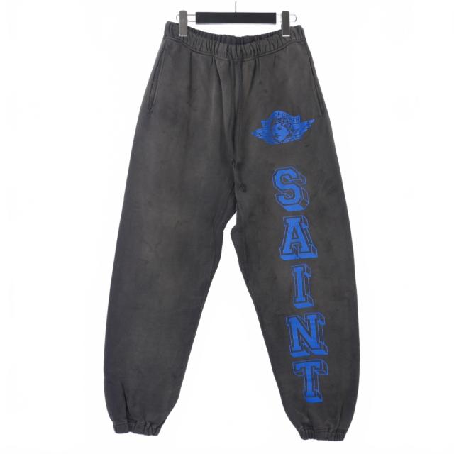 【中古】未使用品 セントマイケル SAINTMICHAEL 25AW ANGEL SWEAT PANTS エンジェル スウェットパンツ M 黒 ブラック