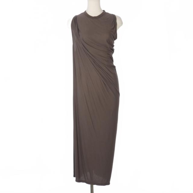 【中古】リックオウエンス Rick Owens 13SS  ノースリーブ ドレープカットソー ワンピース IT40 グレー RP7502