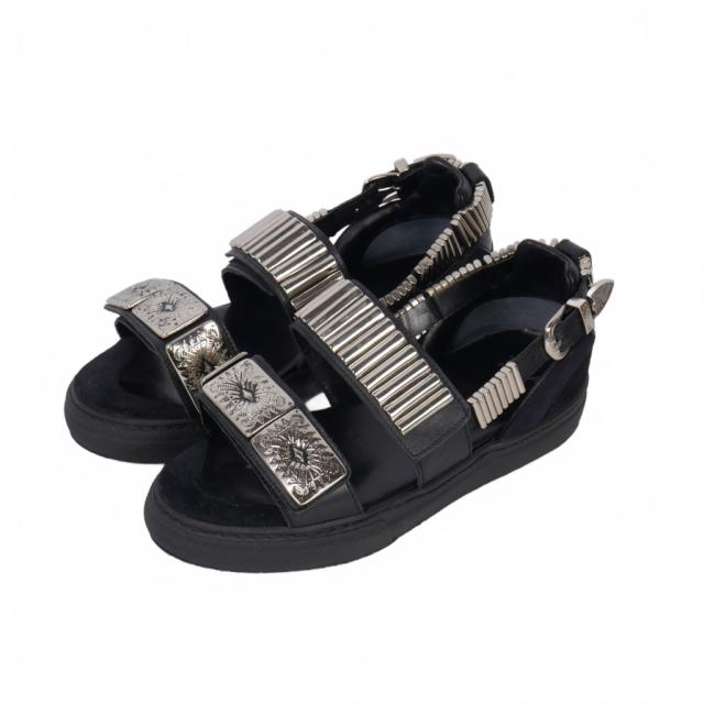 【中古】トーガ プルラ TOGA PULLA メタルスニーカー サンダル 36 黒 ブラック レディース