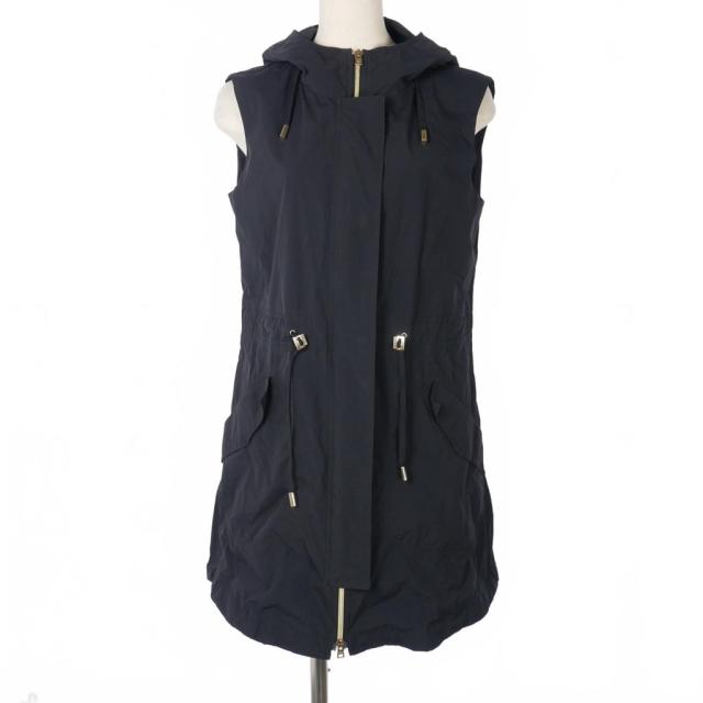 【中古】ヘルノ HERNO ノースリーブ ナイロン パーカー 42 黒 ブラック PA0006D-19327-9300 レディース