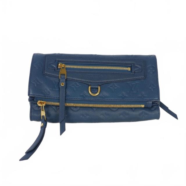 【中古】ルイヴィトン LOUIS VUITTON ペティヤント クラッチバッグ モノグラム アンプラント ブルー 青 M93427