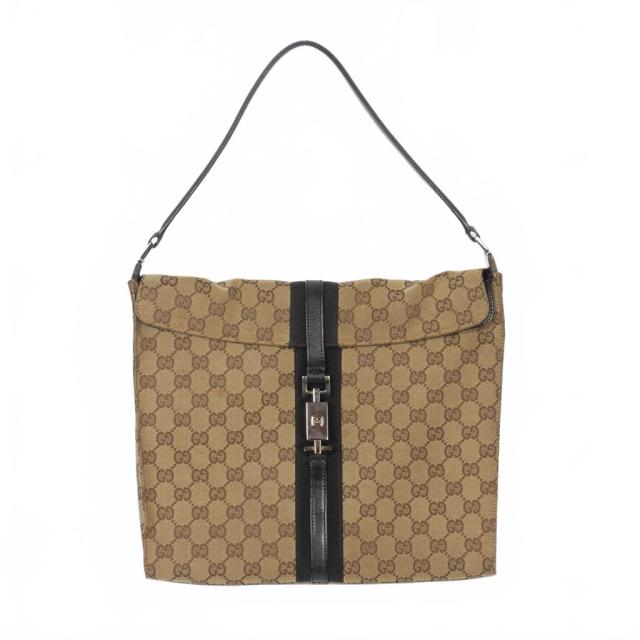 【中古】グッチ GUCCI ジャッキー ワンショルダー バッグ GGキャンバス ブラウン レディース