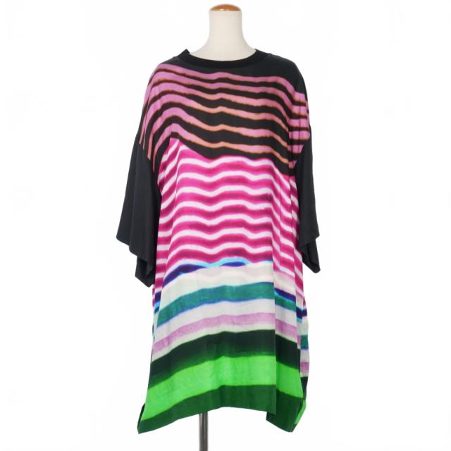 【中古】ドリスヴァンノッテン DRIES VAN NOTEN 21SS LEN LYE グラフィックプリント 総柄 ワンピース チュニック 半袖