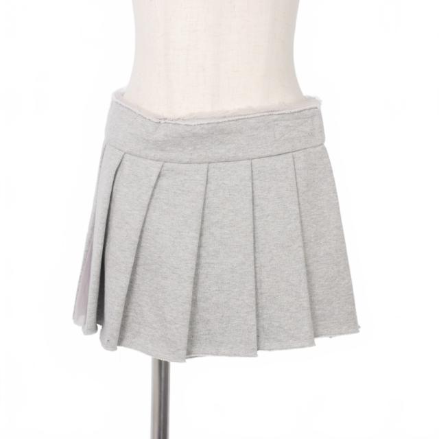 【中古】未使用品 オープンワイワイ OPEN YY 25AW レイヤード ジャージー プリーツ ミニ スカート ラップスカート M