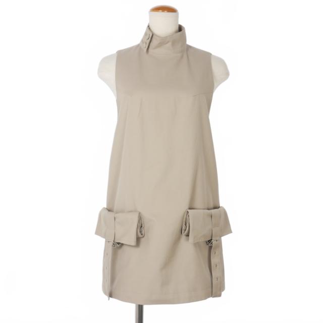 【中古】未使用品 オープンワイワイ OPEN YY 25AW カーゴ ポケット ミニドレス ワンピース S ベージュ YY253DR001