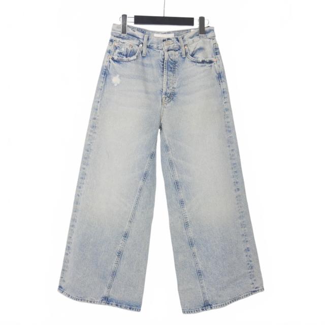 【中古】未使用品 マザー mother The Enchanter Jeans ワイド クロップド フレアデニム パンツ 27 ライトブルー 青