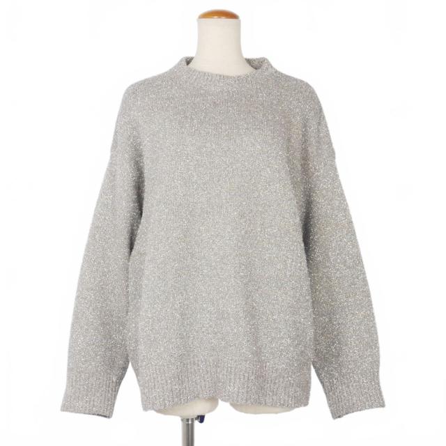 【中古】ドリスヴァンノッテン DRIES VAN NOTEN ラメ グリッター ニット セーター 長袖 S シルバー レディース