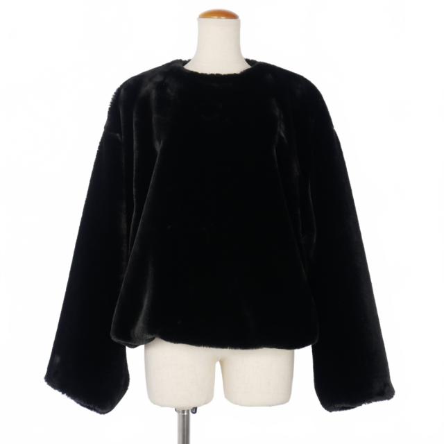 【中古】ドリスヴァンノッテン DRIES VAN NOTEN フェイクファー プルオーバージャケット トップス 36 黒 ブラック