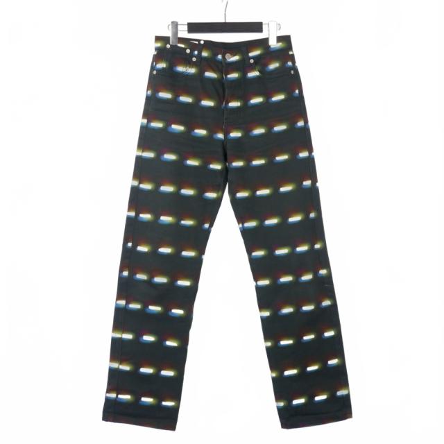 【中古】ドリスヴァンノッテン DRIES VAN NOTEN 21SS レンライ Len Lye ネオン プリント デニム パンツ ストレート 26