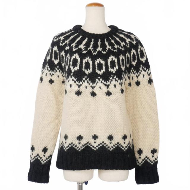 【中古】ゴールデングース GOLDEN  ノルディック ローゲージ ニット セーター 長袖 S 白 ホワイト G25D043