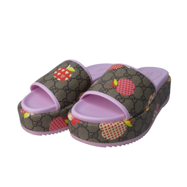 【中古】 レ ポム プラットフォームサンダル ピンク 38 24.5-25cm相当