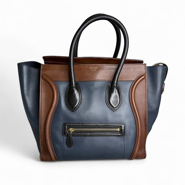 【中古】セリーヌ CELINE ラゲージ ミニ レザー トートバッグ レディース