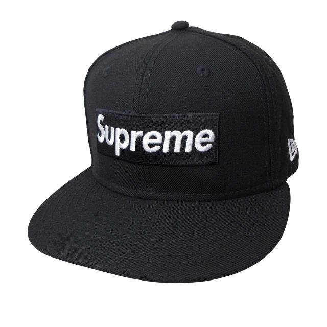 【中古】シュプリーム SUPREME Woeld Famous Box Logo New Era キャップ 帽子 ウール 7 3/8 ブラック k285840 メンズ