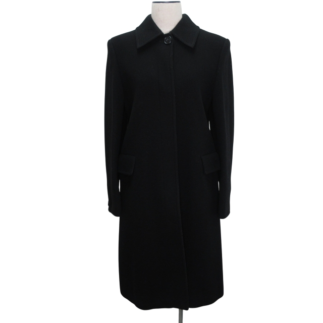 【中古】スポーツマックス SPORT MAX 長袖 コート ミディアム丈 4 Mサイズ相当 ブラック k307020 レディース