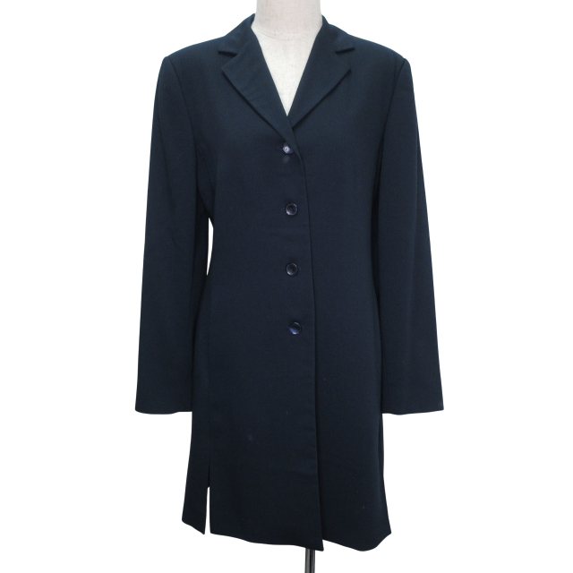 【中古】マックス&コー MAX&CO. 長袖 ジャケット ロング スリット 40 Lサイズ相当 ネイビー k306615 1126 レディース
