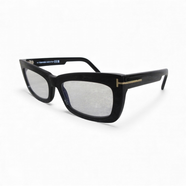 【中古】トムフォード TOM FORD 美品 BLUE BLOCK ブルーライトカットメガネ TF5966-B ブラック E1124032594 1204