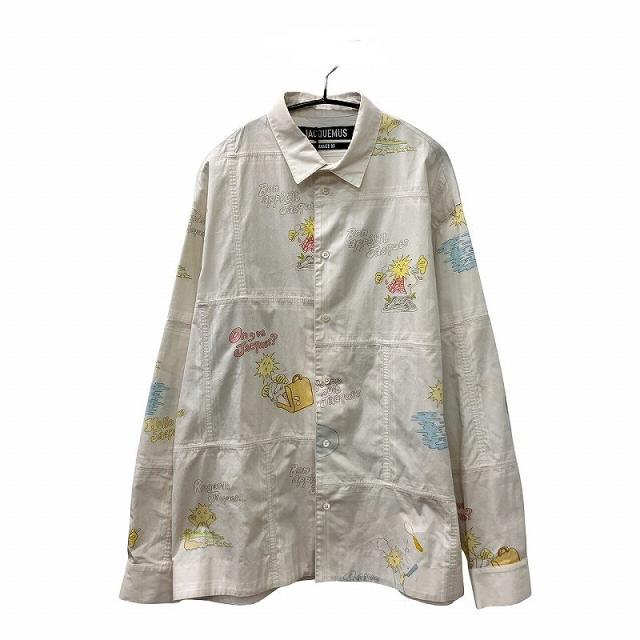 【中古】未使用品 ジャックムス JACQUEMUS タグ付き Patchwork Shirt シャツ カジュアル 総柄 長袖 206SH04-206 48