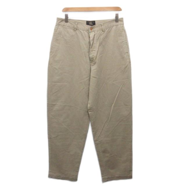 【中古】RRL 90s ヴィンテージ 古着 チノパン チノパンツ ワイド ストレート ボタンフライ W34 L34 ベージュ ■MET2