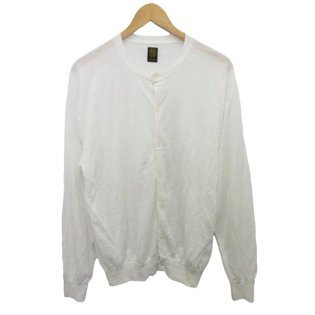 【中古】バトナー BATONER 24SS クルーネックカーディガン ニット オーバーサイズ 薄手 3 白 ホワイト BN-24SM-052