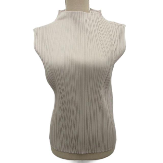 【中古】プリーツプリーズ PLEATS PLEASE 美品 NEW COLORFUL BASICS 4 プリーツカットソー ノースリーブ