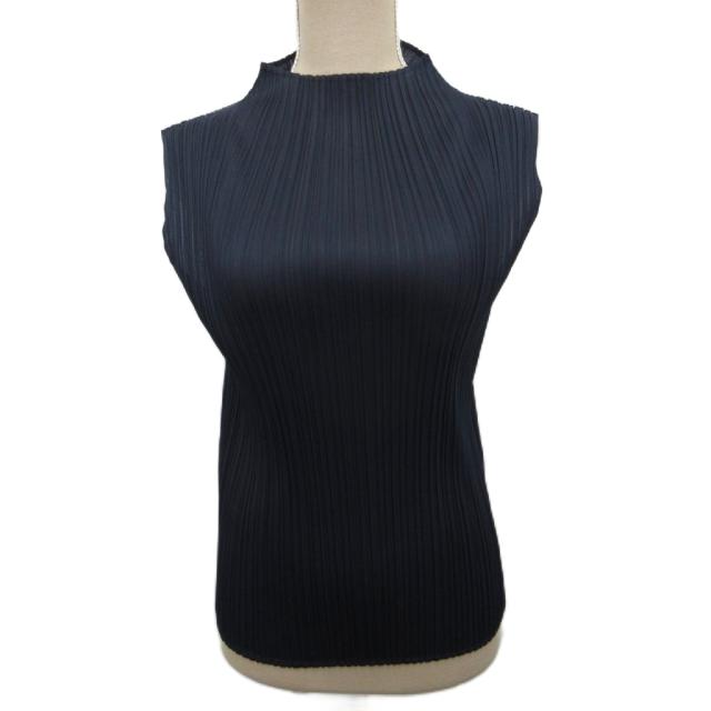 【中古】プリーツプリーズ PLEATS PLEASE 美品 NEW COLORFUL BASICS 4 プリーツカットソー ノースリーブ