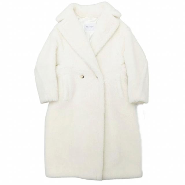 【中古】マックスマーラ MAX MARA 極美品 テッドガール テディベア アイコン コート チェスターコート S 白
