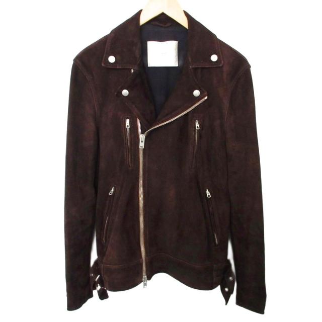 【中古】コーベルト COVERT ダブルライダースジャケット ブルゾン スエード ゴートレザー ジップアップ 茶 系