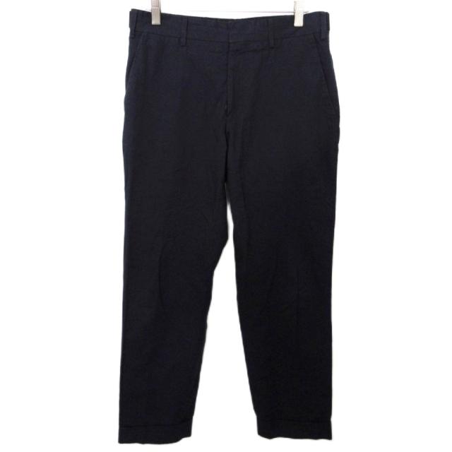 【中古】ドリスヴァンノッテン DRIES VAN NOTEN テーパードパンツ スラックス コットン ロールアップ 44 約S 紺