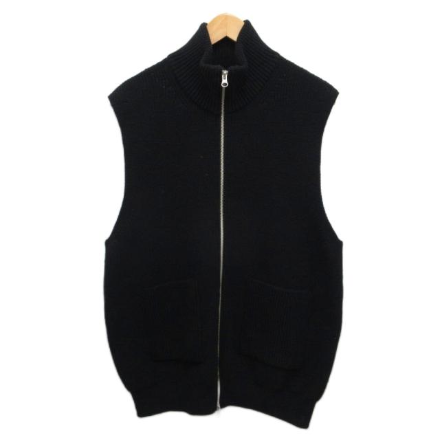 【中古】アンデコレイテッドマン UNDECORATED MAN ニットベスト セーター ハイネック ダブルジップ 黒 ブラック 2