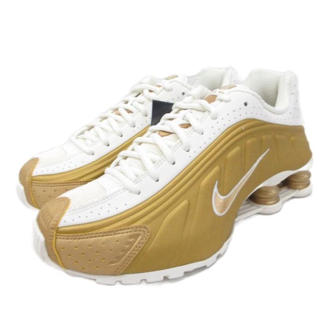 【中古】ナイキ WMNS SHOX R4 ショックス スニーカー ローカット シューズ 靴 24.5cm マスタード アイボリー