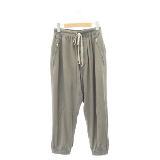 【中古】リックオウエンス Rick Owens SS24 CROPPED TRACK PANTS クロップド トラックパンツ イージー IT38 グレー
