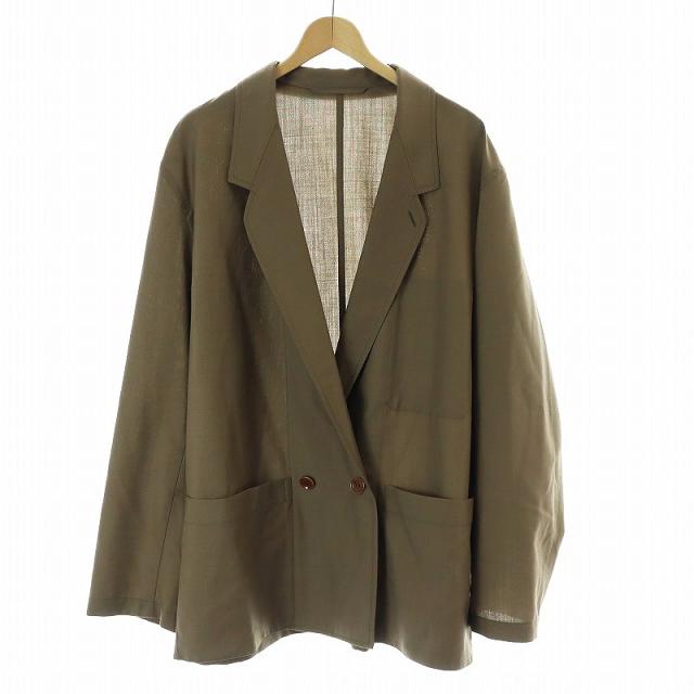 【中古】ルメール LEMAIRE 24SS DOUBLE BREASTED WORKWEAR JACKET ジャケット  テーラード 48 M 茶 ブラウン /AT ■OS