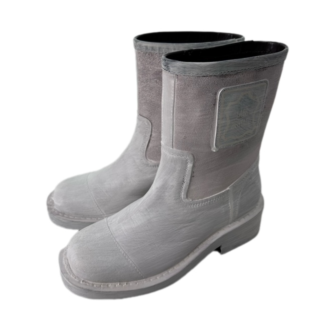 【中古】未使用品 MM6 Maison Margiela Trunk 36 S059-MM6 SHOES AVP レザー ブーツ ペイント 36 ホワイト S66WU0068