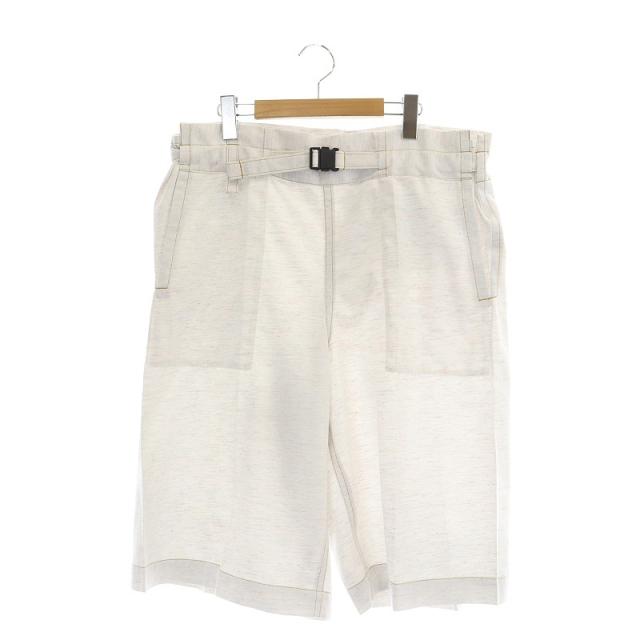 【中古】ミーイッセイミヤケ me ISSEY MIYAKE 23SS REmeTEX DENIM デニムハーフパンツ 白 マルチカラー /HK ■OS ■SH