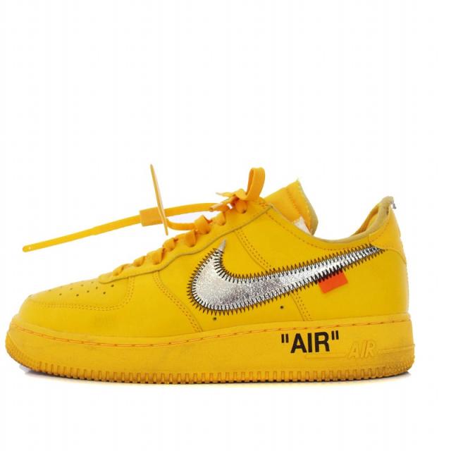 【中古】NIKE OFF WHITE Air Force 1 Low University Gold エアフォース1 ロー スニーカー US8.5 26.5cm DD1876-700