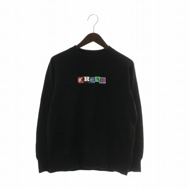 【中古】サカイ sacai × クロット CLOT コラボ 21AW トレーナー スウェット 長袖 クルーネック ロゴ プリント 1 S 黒