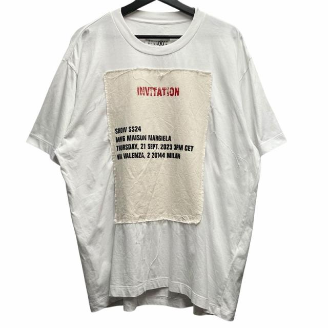【中古】エムエムシックス メゾンマルジェラ 24SS Tシャツ 半袖 カットソー S ホワイト SH2GC0006 S23588 ☆AA★