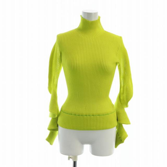 【中古】ボッテガヴェネタ BOTTEGA VENETA 21SS カットソー ハイネック 長袖 変形 プリーツ 絹