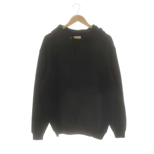 【中古】オーラリー A24APSMOOTH SOFT SWEAT P O PARKAパーカー プルオーバー 裏起毛 4 黒 /MI ■OS ■SH メンズ