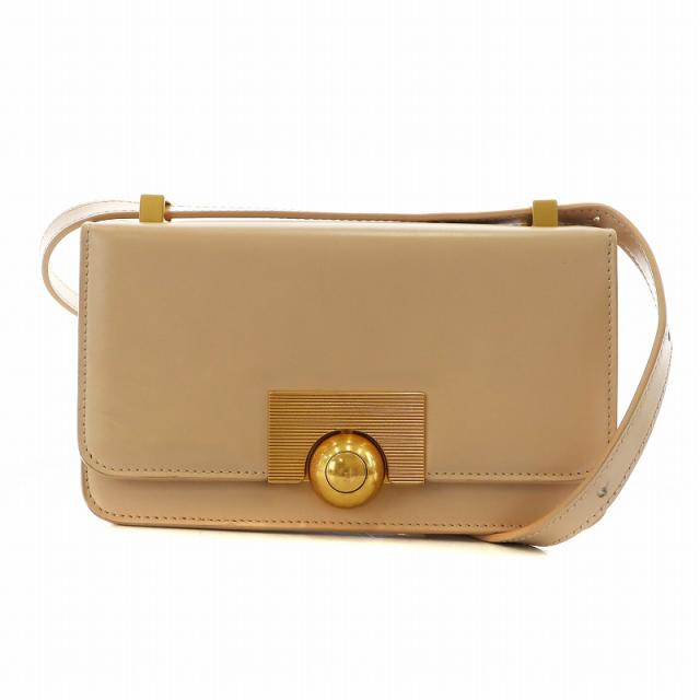 【中古】ボッテガヴェネタ BOTTEGA VENETA ミニ ザ クラシック ショルダーバッグ レザー ベージュ レディース