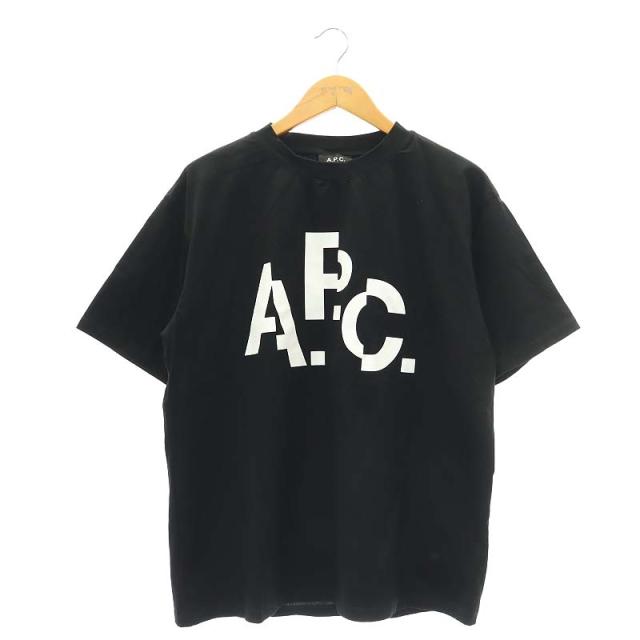 【中古】アーペーセー A.P.C. EDIFICE 別注 DECALE プリント Tシャツ 半袖 ロゴ M 黒 白 ブラック ホワイト