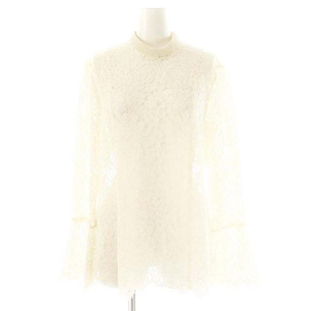 【中古】ルルウィルビー Loulou Willoughby 25SS パールネックレースブラウス 2 アイボリー /MI ■OS レディース