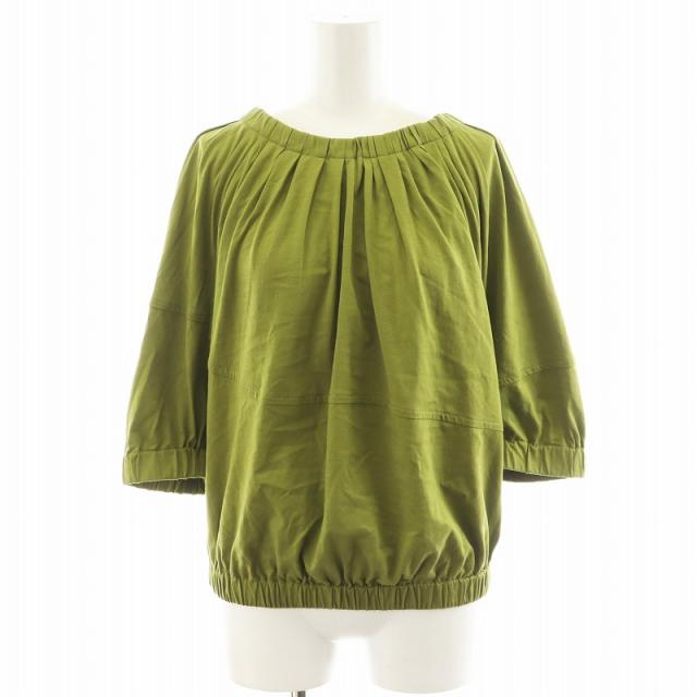 【中古】マルニ MARNI 22SS シャツ ブラウス 5分袖 バックリボン 40 カーキ THJE0252EO /AN48 レディース