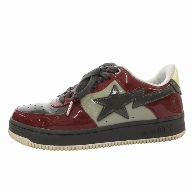 【中古】アベイシングエイプ A BATHING APE BAPESAT スニーカー シューズ ワインレッド 27 0ZXSHM191006J